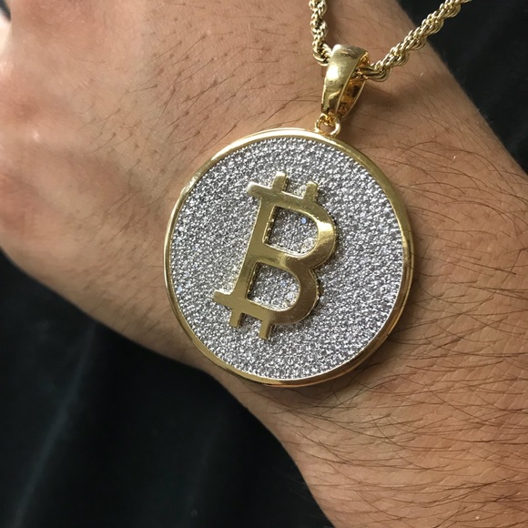 Accessories | Iced Out Bitcoin Pendant Necklace | Poshmark